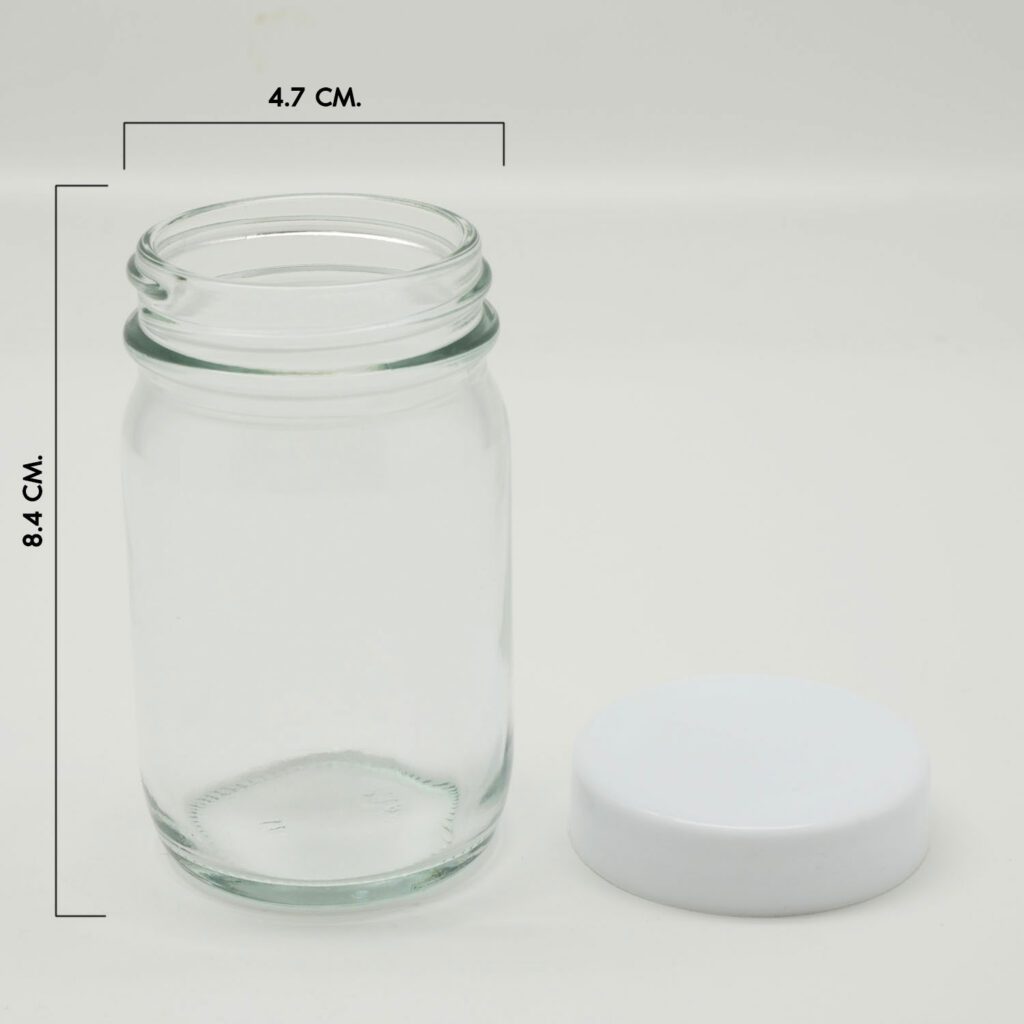 Clear glass jar set with white lid 100g. - Private Label & OEM Services
